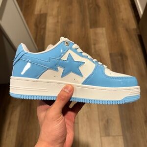 Bape | Shoes | Bapesta Lows Patent Leather Blue 222 Mens Size 75 | Poshmark
